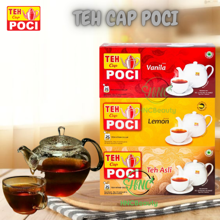 TEH CAP POCI Teh Hitam Celup Vanilla Vanila Asli Lemon Teh Hitam Isi 25 ...