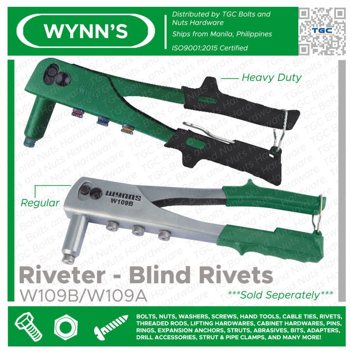Wynns Hand Riveter or Heavy Duty Hand Riveter for Blind Rivets ...