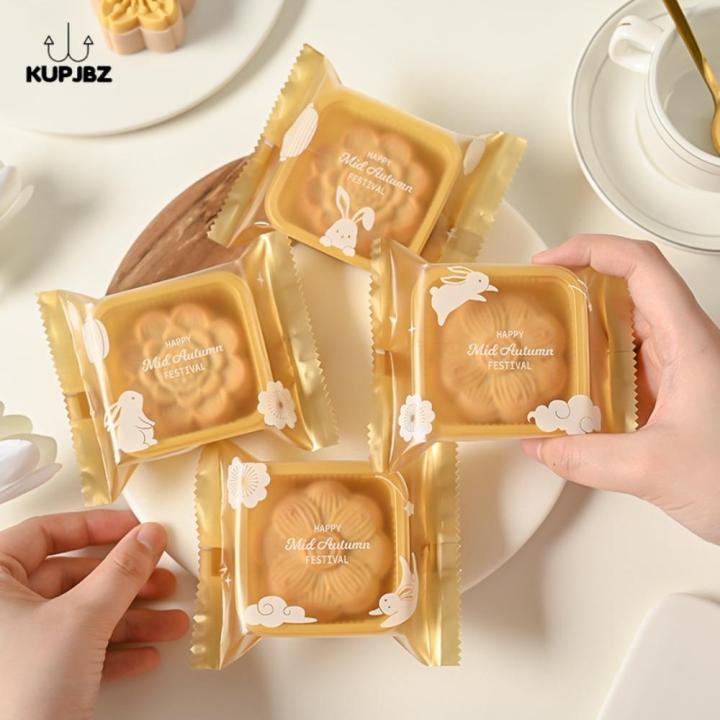 KUPJBZ 100pcs Plastic Mooncake Packaging Bag Frosted Clear Handmade ...