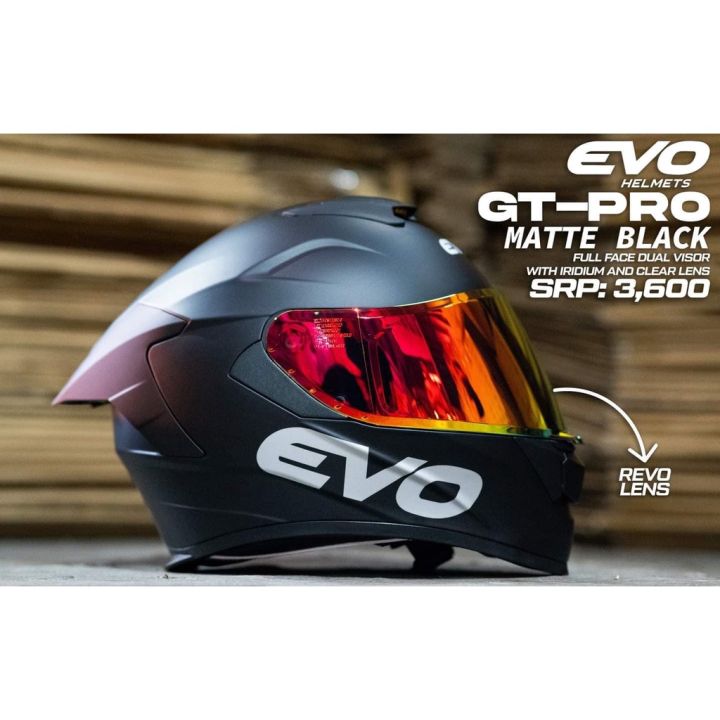 【Free shipping】EVO HELMET GT-PRO MATTE BLACK (DUAL VISOR) with free ...