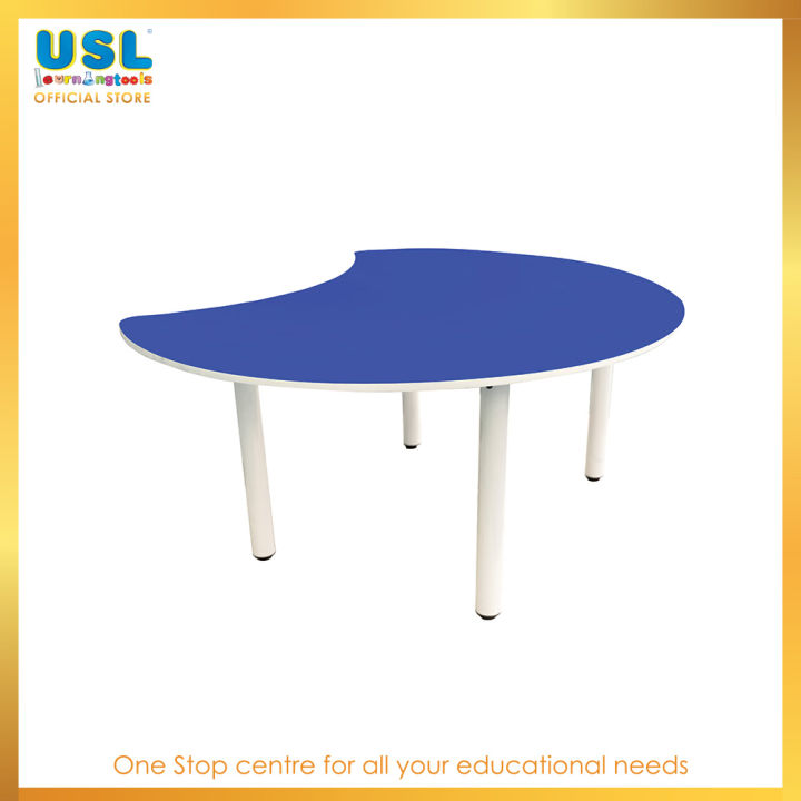 4' Moon Shaped Table - Study Table & Desk | Rounded Corner | Solid Wood ...