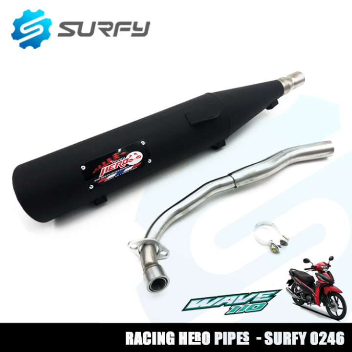 Racing Hero Pipes V4 1set Wave 110 Muffler Surfy made in Thailand ...