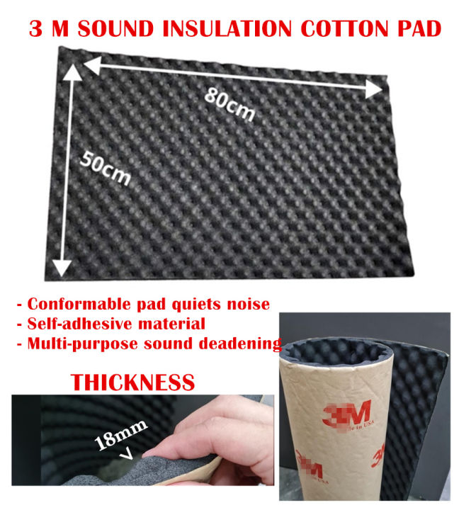 3 M (80CMX50CM) (PCS) Wave Sound Insulation Cotton Pad Acoustic Heat ...