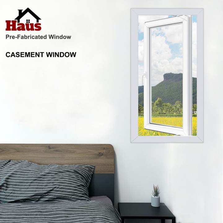 Haus Pre-fabricated UPVC Casement Window Ordinary Lock-Using 6mm Clear ...