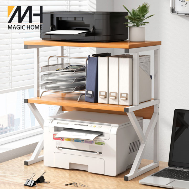 Maigc Home Printer Racks Office Desk Double Layer Storage shelf Study ...