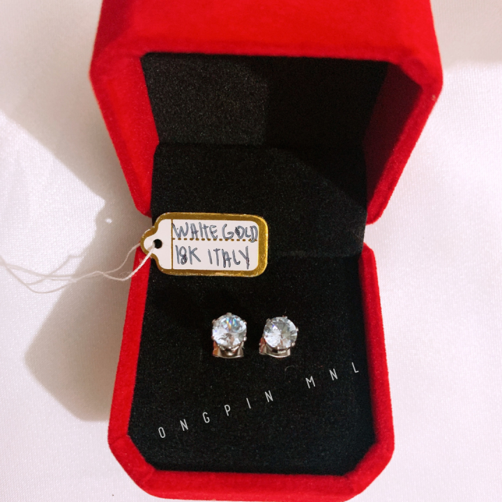 Ongpin Mnl HIKAW SILVER DIAMOND STUD CHARM EARRINGS, Genuine 925 Silver ...