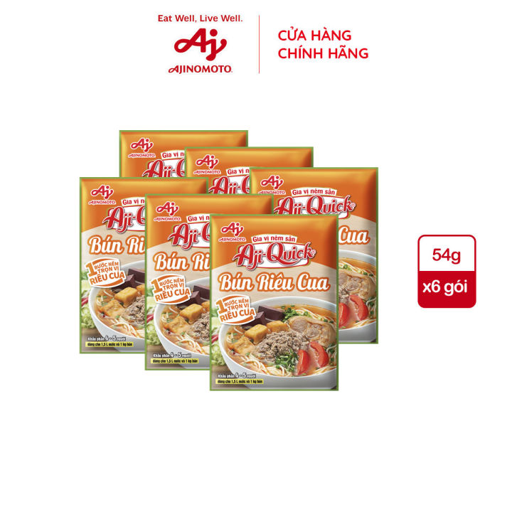 Combo 6 Gói Gia Vị Nêm Sẵn Aji-Quick® Bún Riêu Cua 54g/Gói | Lazada.vn