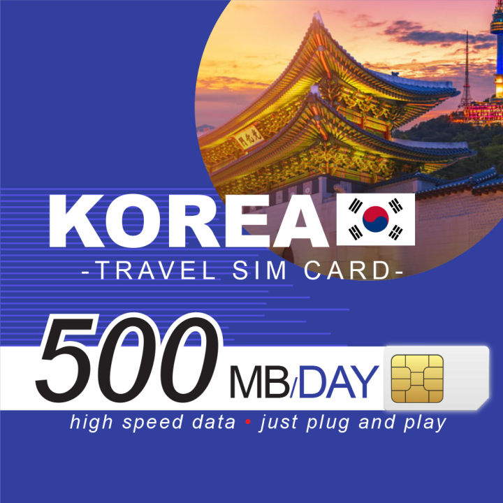 KOREA Travel Data Sim Card 3~15 Days【500MB/DAY 】 | Lazada PH