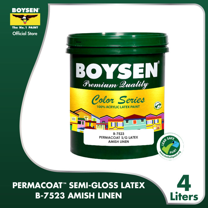 BOYSEN Permacoat Semi-Gloss Latex Amish Linen B7523-4L | Lazada PH