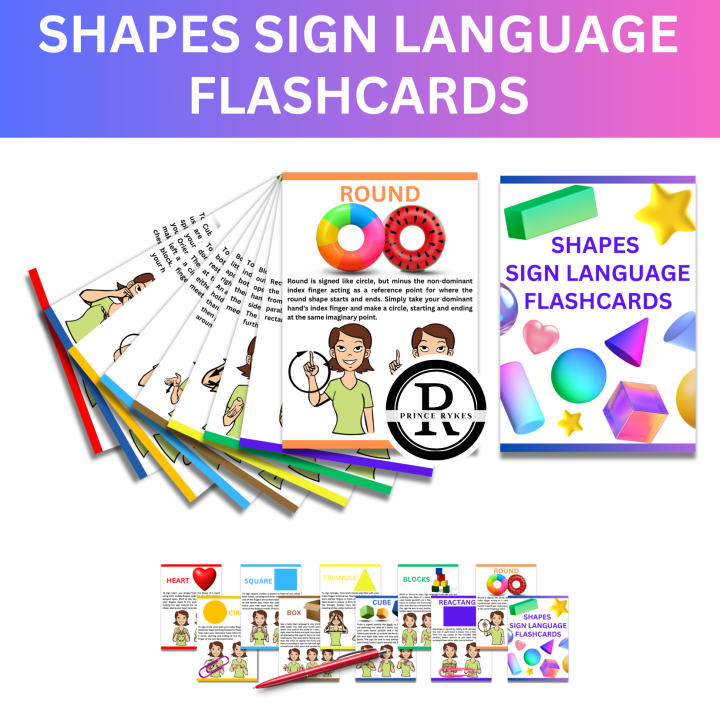 SHAPES SIGN LANGUAGE FLASHCARDS, ASL , AMERICAN SIGN LANGUAG FLASH ...