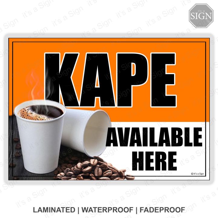 Kape Timpla Coffee Sari Sari Store Sign - Laminated Signage Label - A4 ...