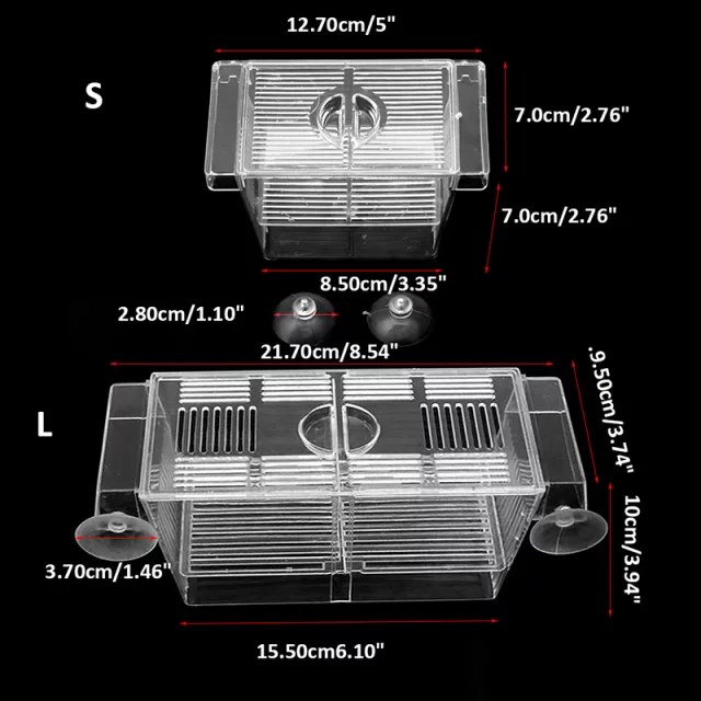 Fish Tank Guppy Double Breeding Rearing Box self-floating ...