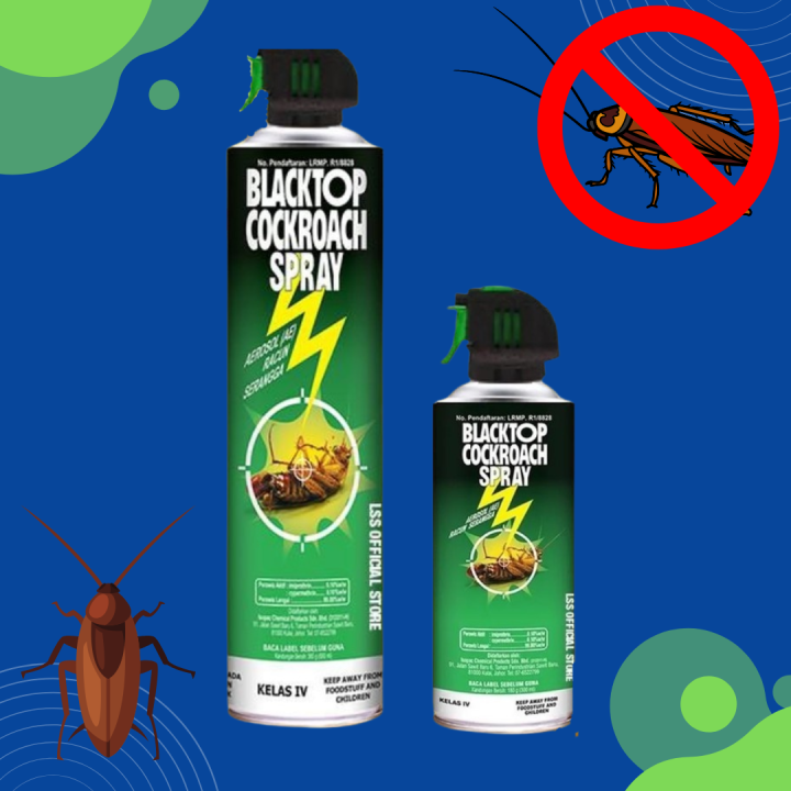 Black Top roach Spray/ Aerosol Racun Serangga (600ml/300ml) | Lazada