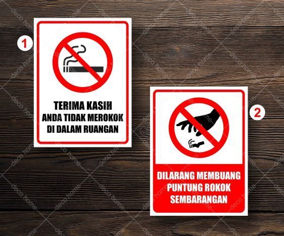 Sticker Waterproof Terimakasih Tidak Merokok Dilarang Membuang Puntung ...