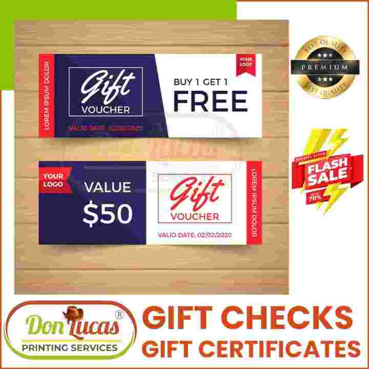 Gift Checks Gift Certificates Vouchers Discount Coupon Don Lucas Store ...