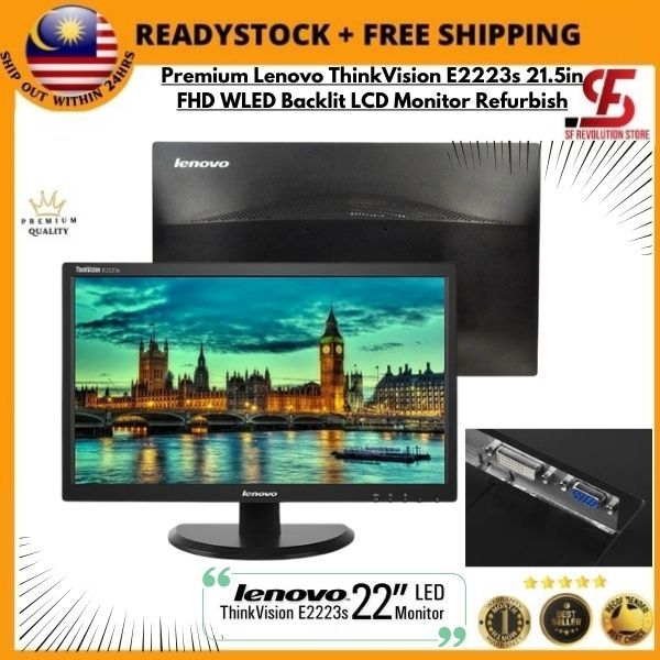 Premium Lenovo ThinkVision E2223s 21.5in FHD WLED Backlit LCD Monitor ...