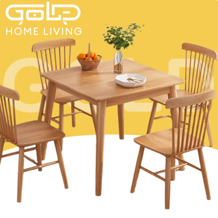GOLD Solid Wood Dining Table Home Computer Desk Wooden Writing Table ...