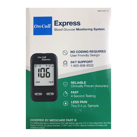 On Call Express Blood Glucose Monitoring System, 10 Test Strips, 1 ...