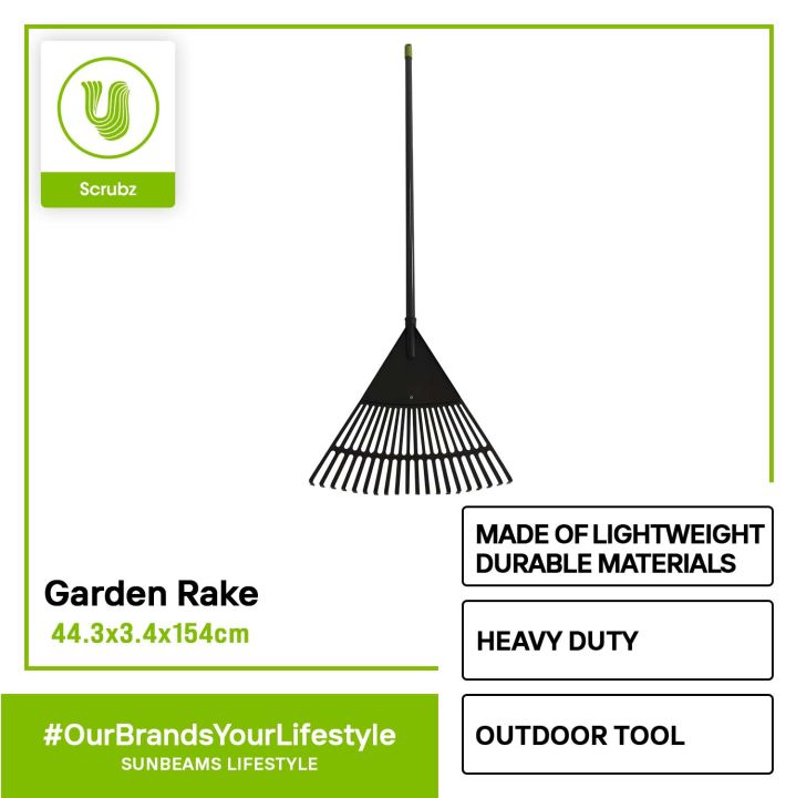 SCRUBZ Premium Claw Garden Rake Grass Rake Soil Rake Leaf Rake Plastic ...