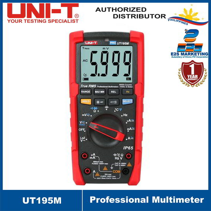 UNI-T True RMS Professional Multimeter UT-195M 3-phase motor sequence ...