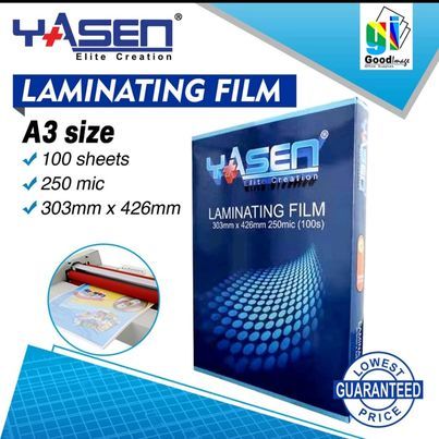 Laminating Film A3 50 Sheets 250 microns , 100 sheets 125microns YASEN Brand | Lazada PH
