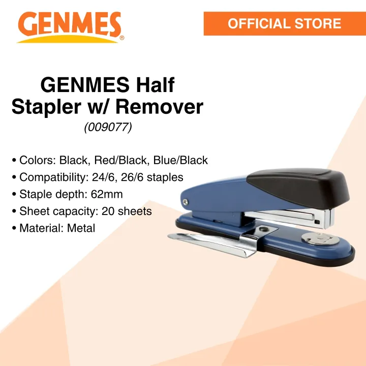 GENMES Half Strip Stapler w/ Remover | 24/6 / 26/6 staples | ASSORTED ...