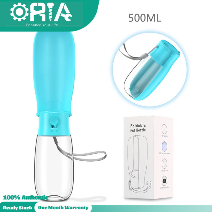ORIA Large Dog Water Bottle 550ML/280ML Foldable Dog Water Dispenser Light Weight Leak Proof Pet ...