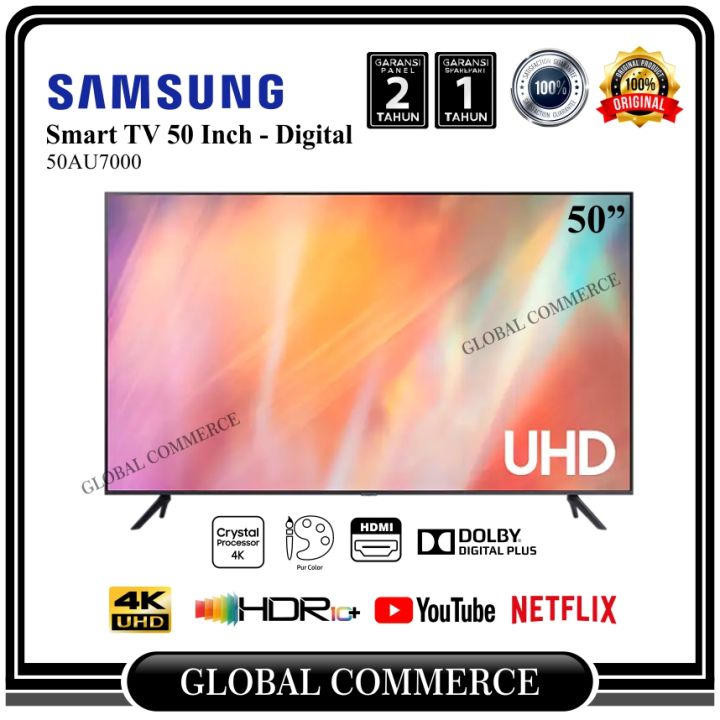 Samsung Smart TV 50 Inch Crystal 4K UHD 50AU7002 / UA50AU7002 | Lazada ...