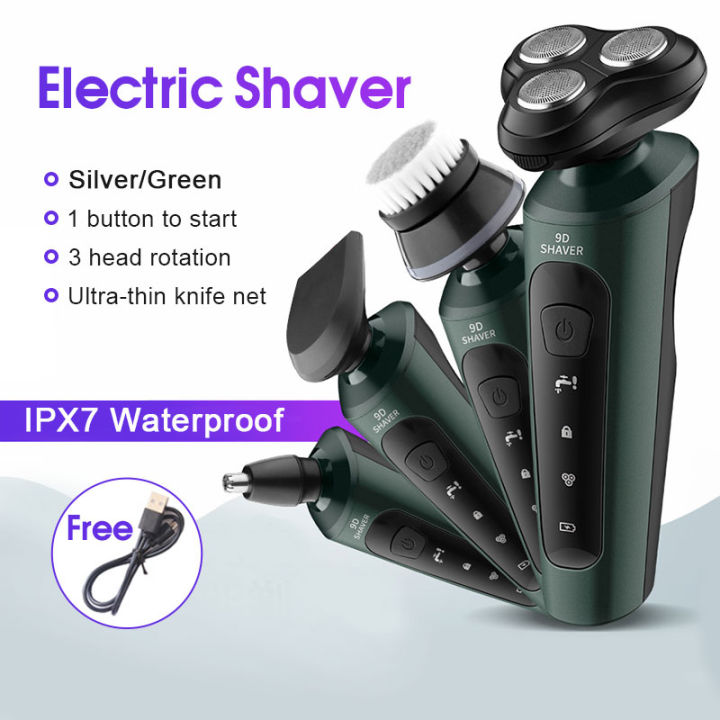 Electric Shaver Machine 9D 4 in 1 USB Rechargeable Face Razor Shaving ...