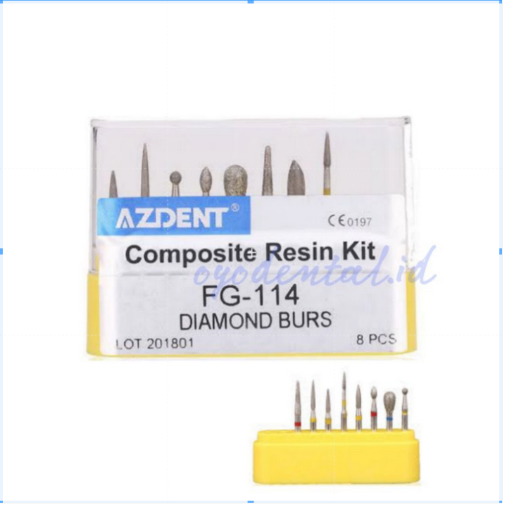 Dental Diamond Bur Finishing Pita Kuning Resin Komposit Kit 114 High ...