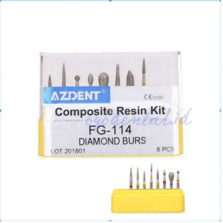 Dental Diamond Bur Finishing Pita Kuning Resin Komposit Kit 114 High ...