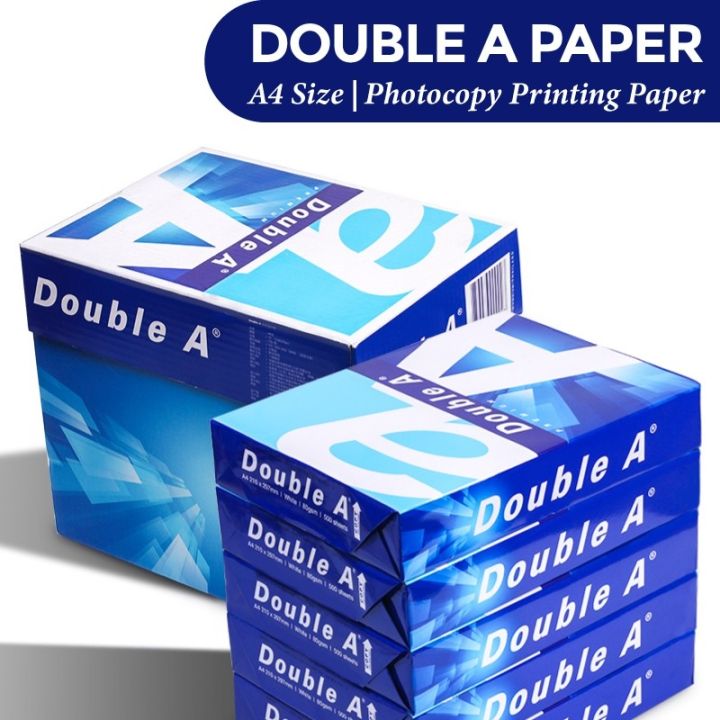 Double A A4 Size Photocopy Printing Copier A4 White Blank Paper 70 ...