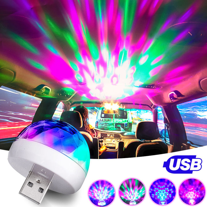 USB LED Car Atmosphere Lights MINI Portable Disco Birthday Party Decoration Light DJ LED RGB Colorful Music Sound Auto Interior Decorative Lamp Club Disco Magic Stage Effect Lights Lazada