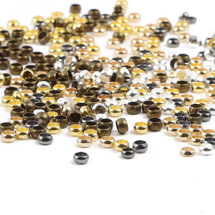 100-500pcs/Bag 1.5/2/2.5/3/3.5/4mm Copper Round Crimp End Beads Stopper ...