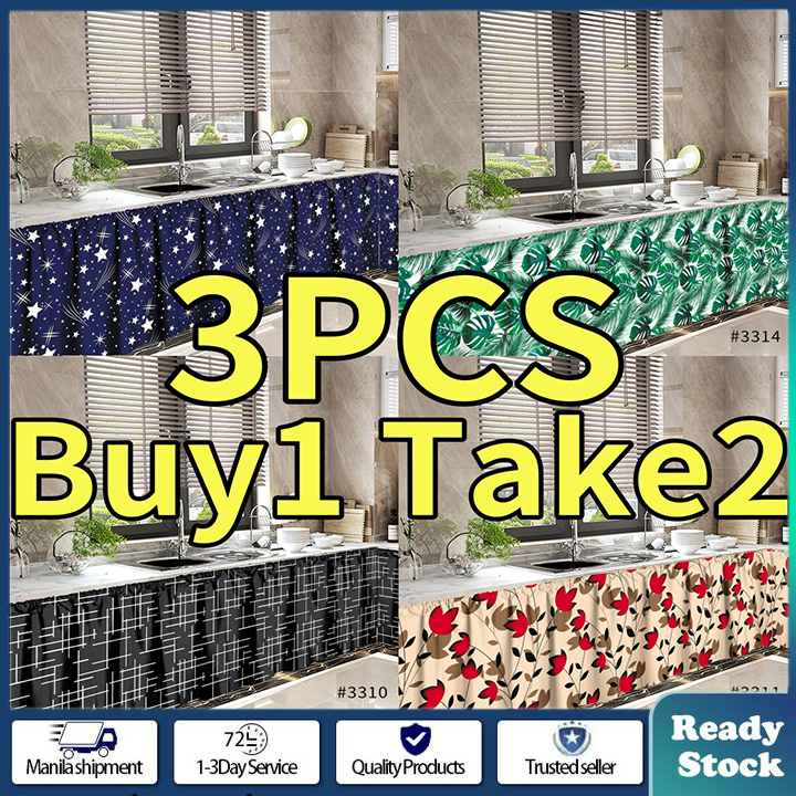 Buy1 Take2=3Pcs Curtain 3 For 100 Makapal Lababo Kitchen Curtain ...