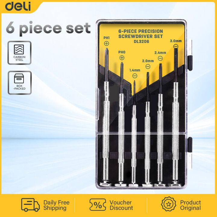 Deli Precision Screwdriver 6Pcs/Set DL3206 | Lazada PH