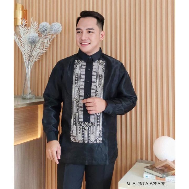 MODERN BARONG TAGALOG FOR MEN BLACK | Lazada PH