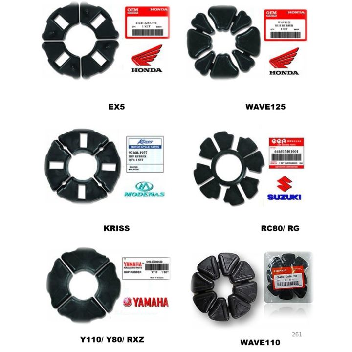 HUB RUBBER EX5 WAVE125 110 LC135 LAGENDA FZ150 Y110 RXZ KRISS FUTURE ...