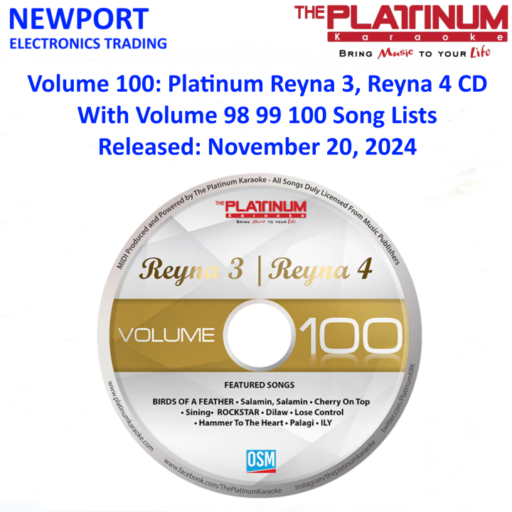 Volume 100: Platinum Reyna 3 Reyna 4 Karaoke DVD, updated November 20 ...