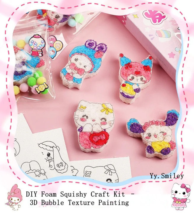 YY.DIY Foam Squishy Craft Kit – 3D Bubble Texture Painting/Kids Art and ...