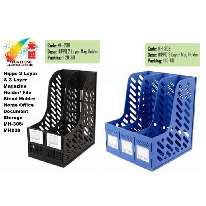 Hippo 2 Layer & 3 Layer Magazine Holder/ File Stand Holder Home Office ...