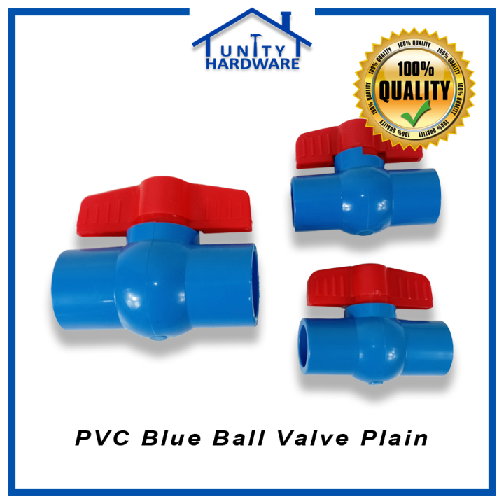 1pc PVC Blue Ball Valve Plain 1/2" to 1" plain water Blue gate water ...