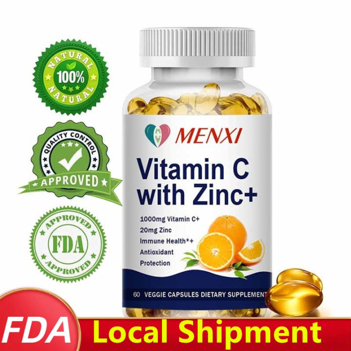 FDA Vitamin C With Zinc Capsules 1000mg Vitamin C And 20mg Zinc ...