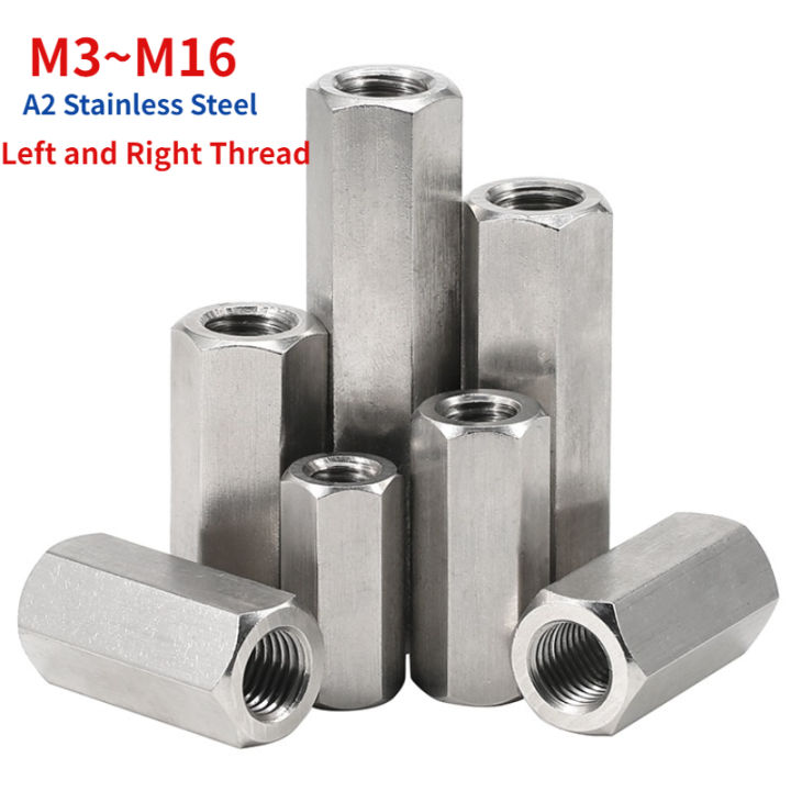 304 A2 Stainless Steel Left and right thread Hexagon Hex Extend Long ...