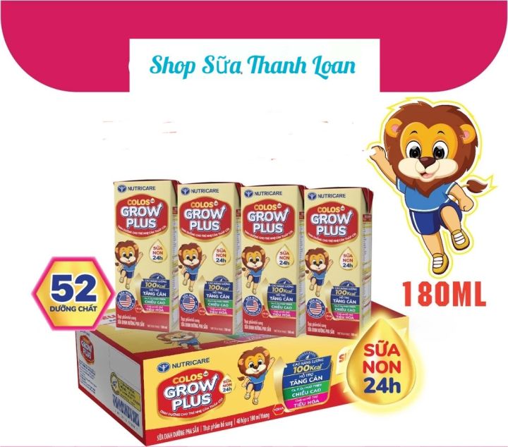 (HSD T2-2025) (Có Thẻ Trúng Thưởng) Thùng 48 Hộp SBPS Nutricare Colos 24h Grow Plus Phát Triển ...