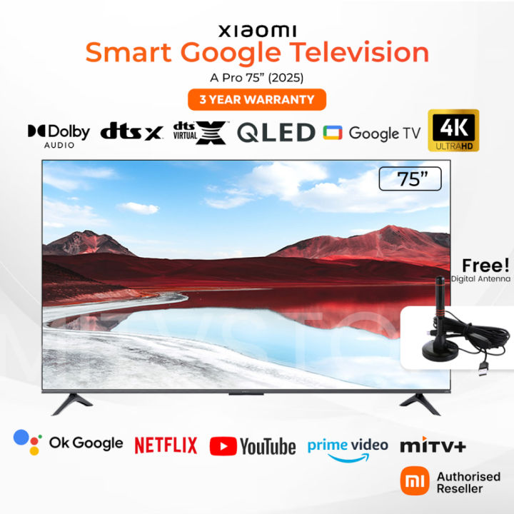 Xiaomi 75-inch 2025 A Pro 4K QLED Smart TV | Playstore Netflix Youtube ...