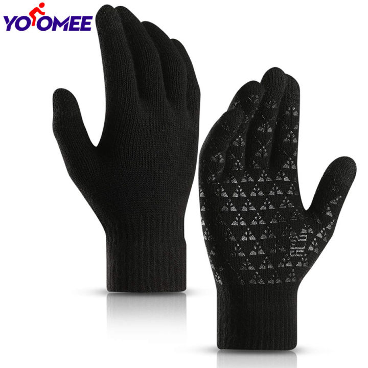 Yoomee 1 คู่ถุงมือฤดูหนาวสำหรับผู้ชายและผู้หญิงรถจักรยานยนต์ถักหน้าจอ ...