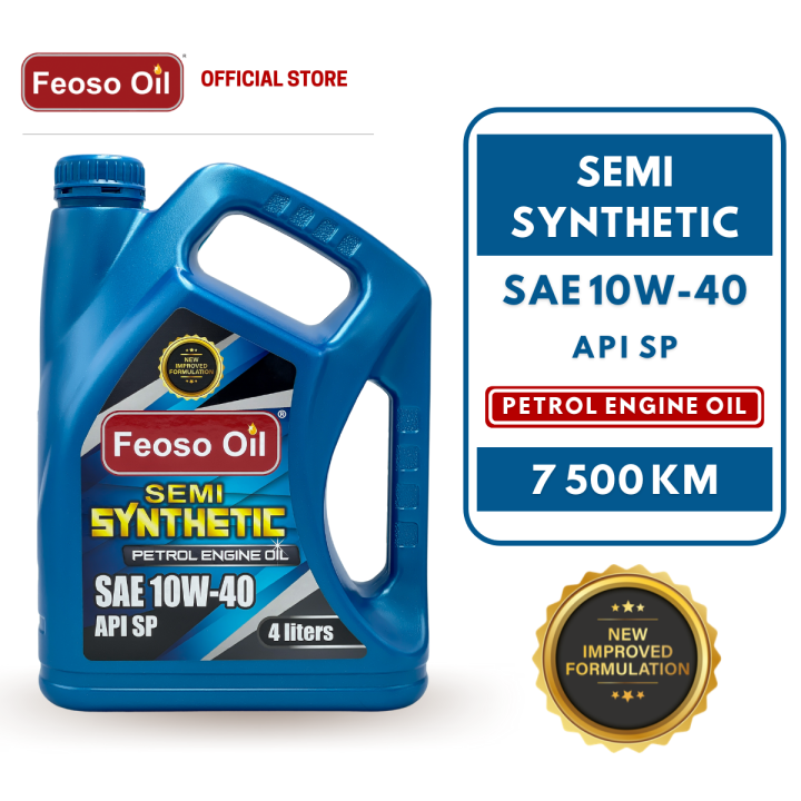 Feoso Oil Semi Synthetic Petrol Engine Oil SAE 10W-40 API SP - Car ...
