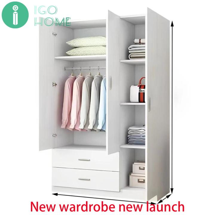 IGO HOME Wardrobe Cabinet For Clothes Wardrobe Small Home Bedroom ...