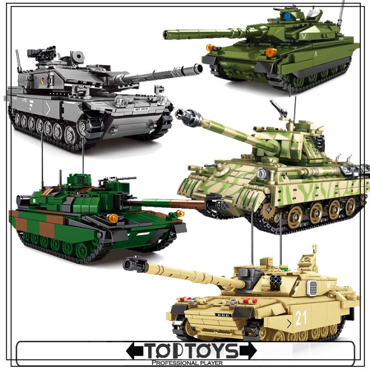 [Top Toys] LEGO Tank budiling blocks Survival war M1A2 Leopard Weasel ...